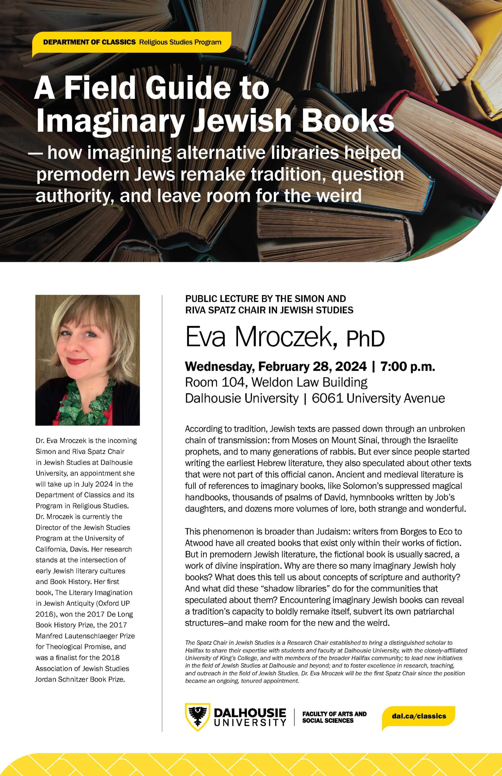 Public Lecture by The Simon And Riva Spatz Chair In Jewish Studies ...